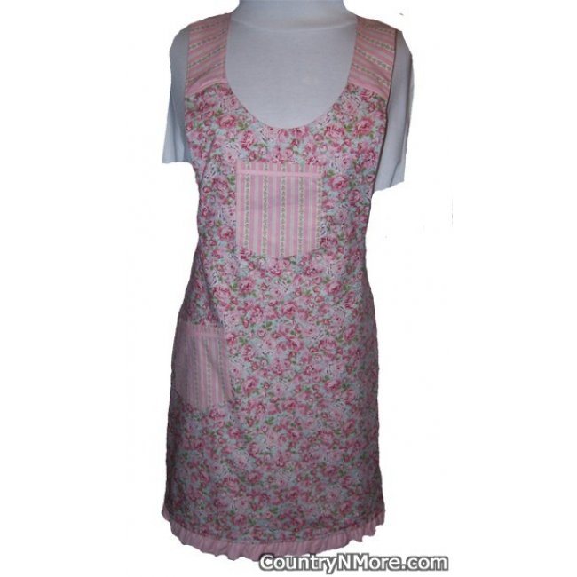 Vintage Pink Floral Reversible Apron