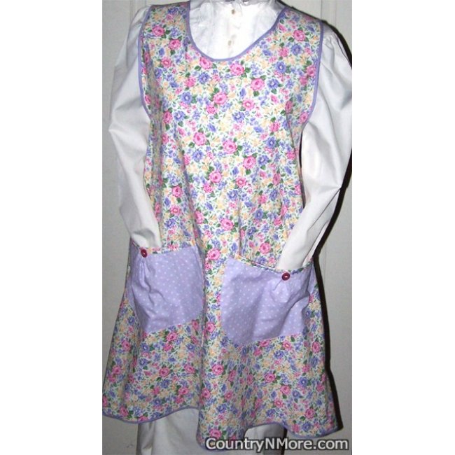 Vintage Slip Over Floral Crossover Apron (Sizes 18-20)