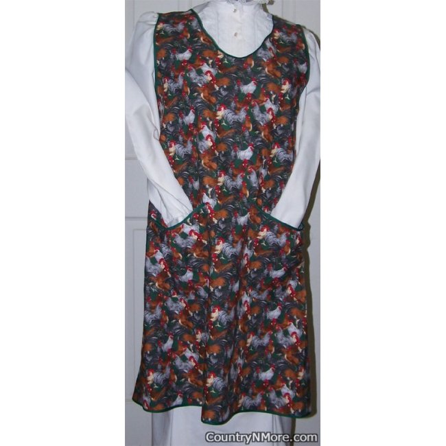Country Rooster And Chicken Slip Over Apron (Sizes 18-20)