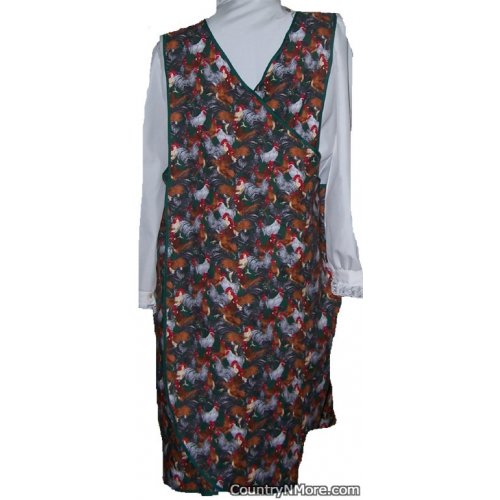 Country Rooster And Chicken Slip Over Apron (Sizes 18-20)