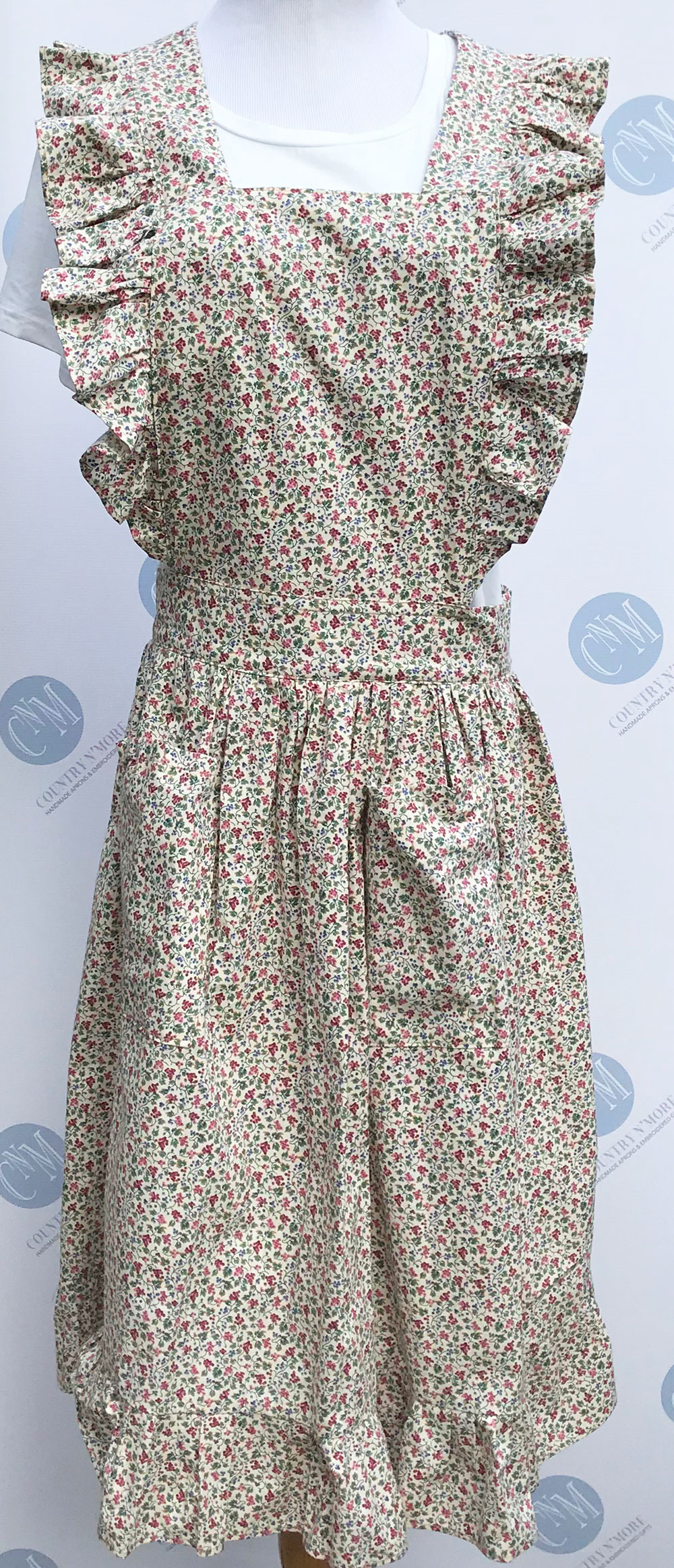 Vintage Full Coverage Ruffled Floral Pioneer Prairie Style Apron