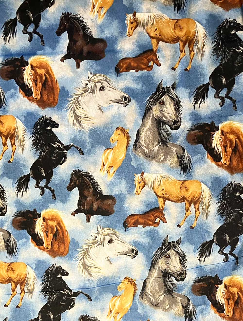 Nature's Corner Horse Fabric by Fabri Quilt