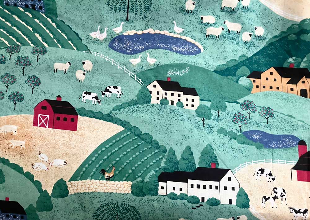 Heart of the Country Country Scene Fabric by Fabric Traditions By the Yard